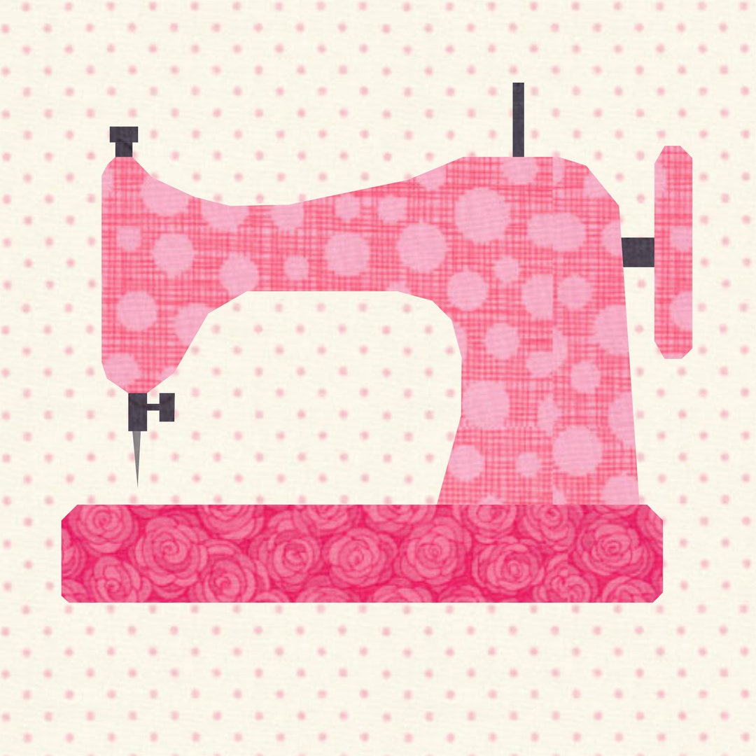 Sewing Machine Quilt Block Pattern, FPP (PDF) 3 Sizes - Etsy