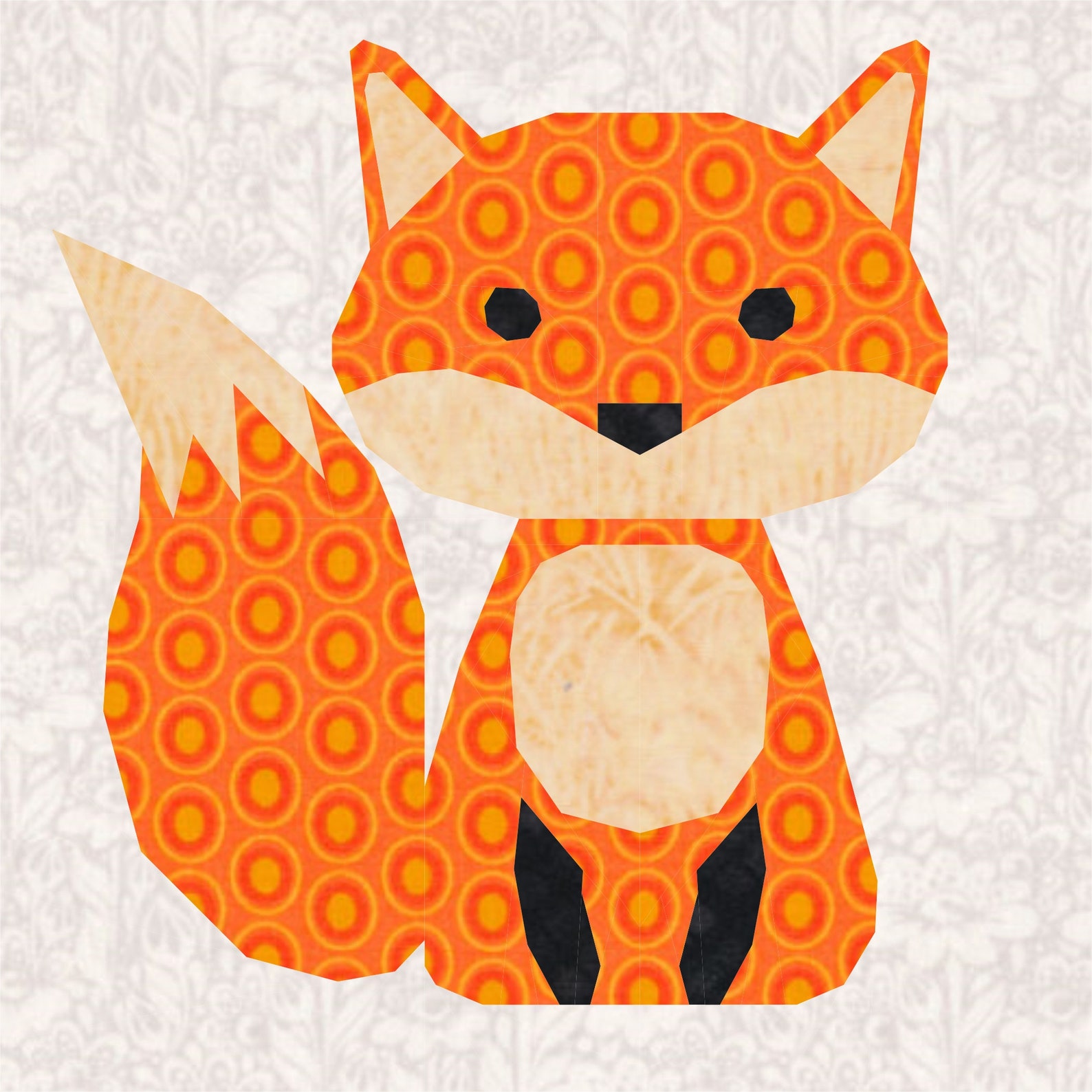 Foxy Fox, Foundation Paper Piecing Pattern (FPP), Quilt Block, PDF ...