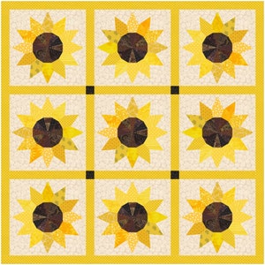 Sunflower, Foundation Paper Piecing Pattern (FPP), Quilt Block, PDF ...