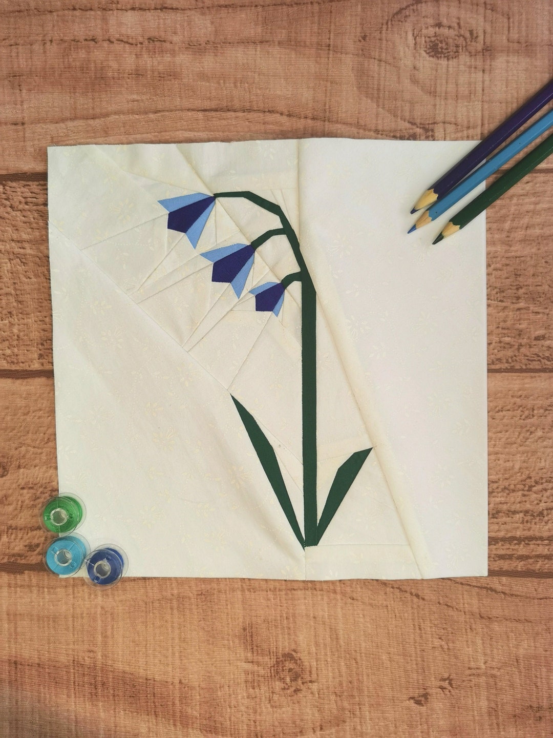 Bluebell, Flower Foundation Paper Piecing Pattern (FPP), Quilt Block ...