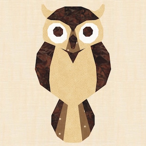 Twit Twoo,owl, Foundation Paper Piecing Pattern (FPP), Quilt Block, PDF ...