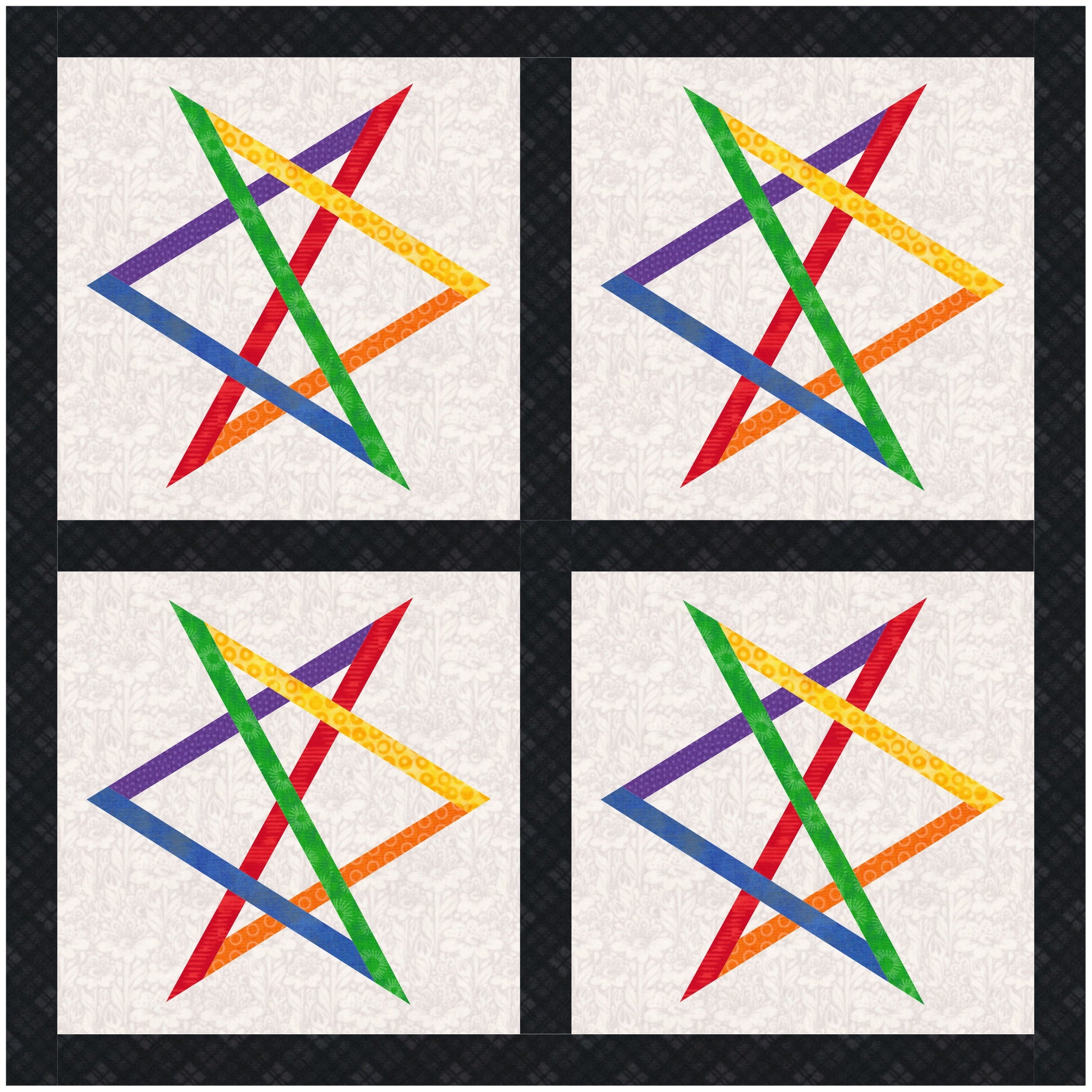 Wonky Star Foundation Paper Piecing Pattern FPP Quilt | Etsy