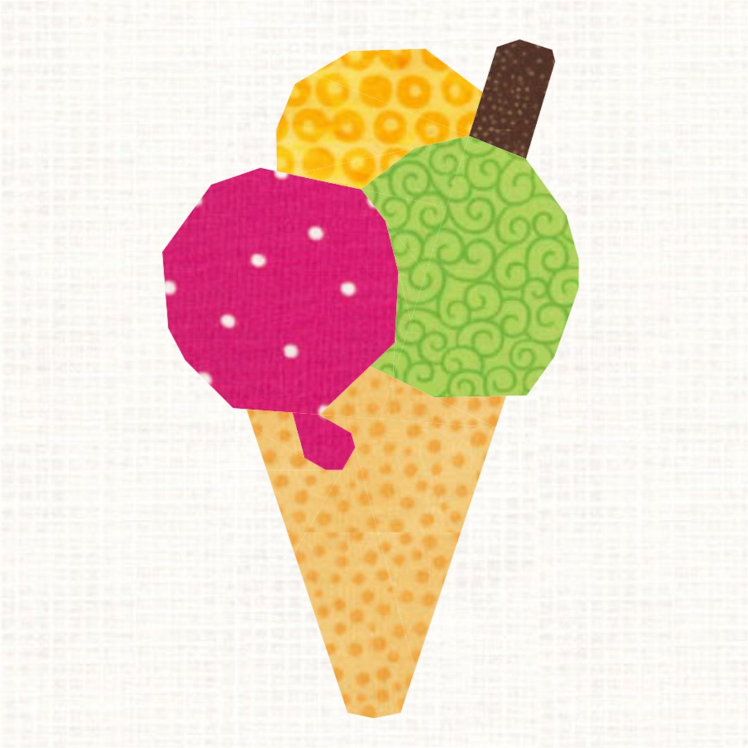 Triple Scoop, Ice Cream Foundation Paper Piecing Pattern (FPP), Quilt ...