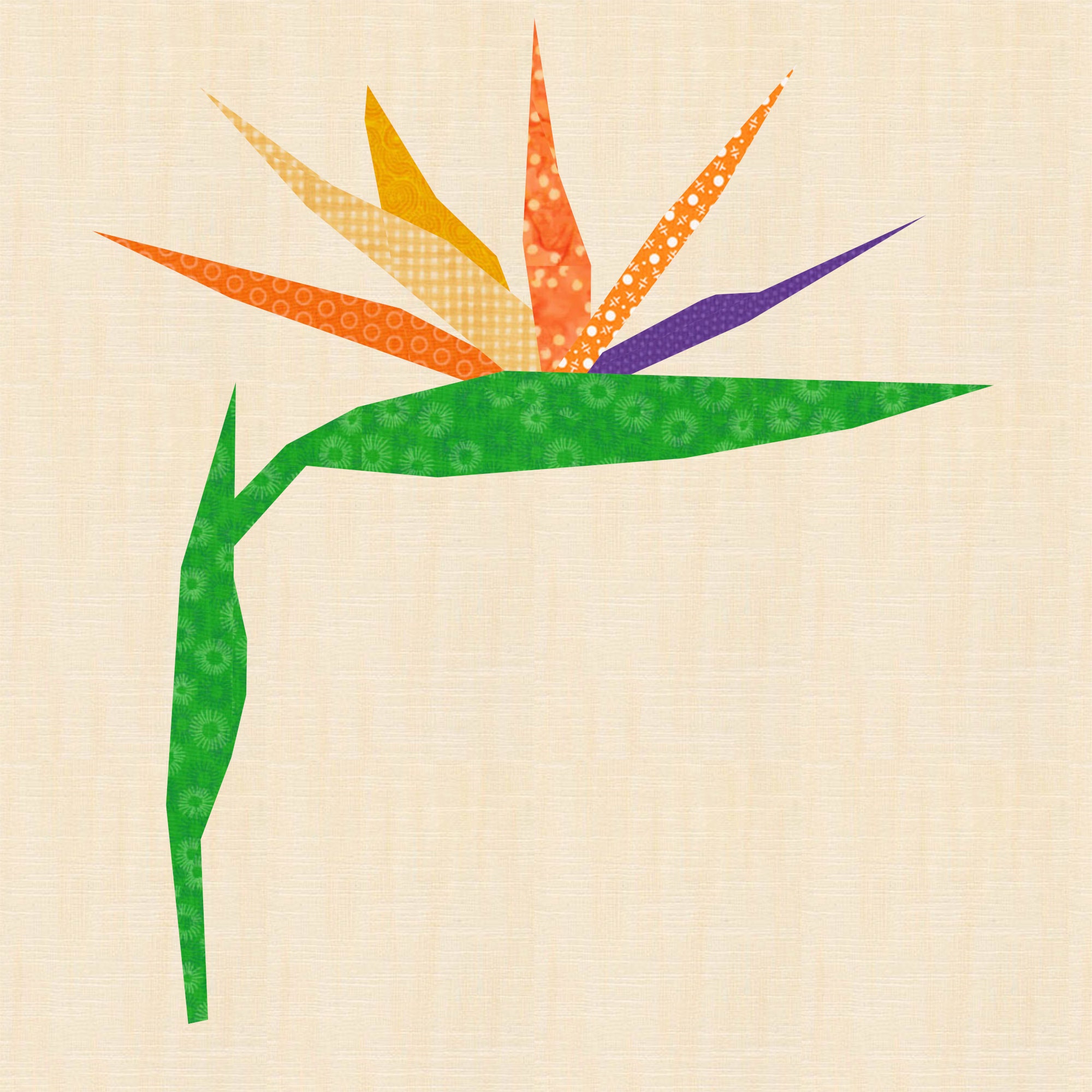 Bird of Paradise Tropical Flower Foundation Paper Piecing - Etsy