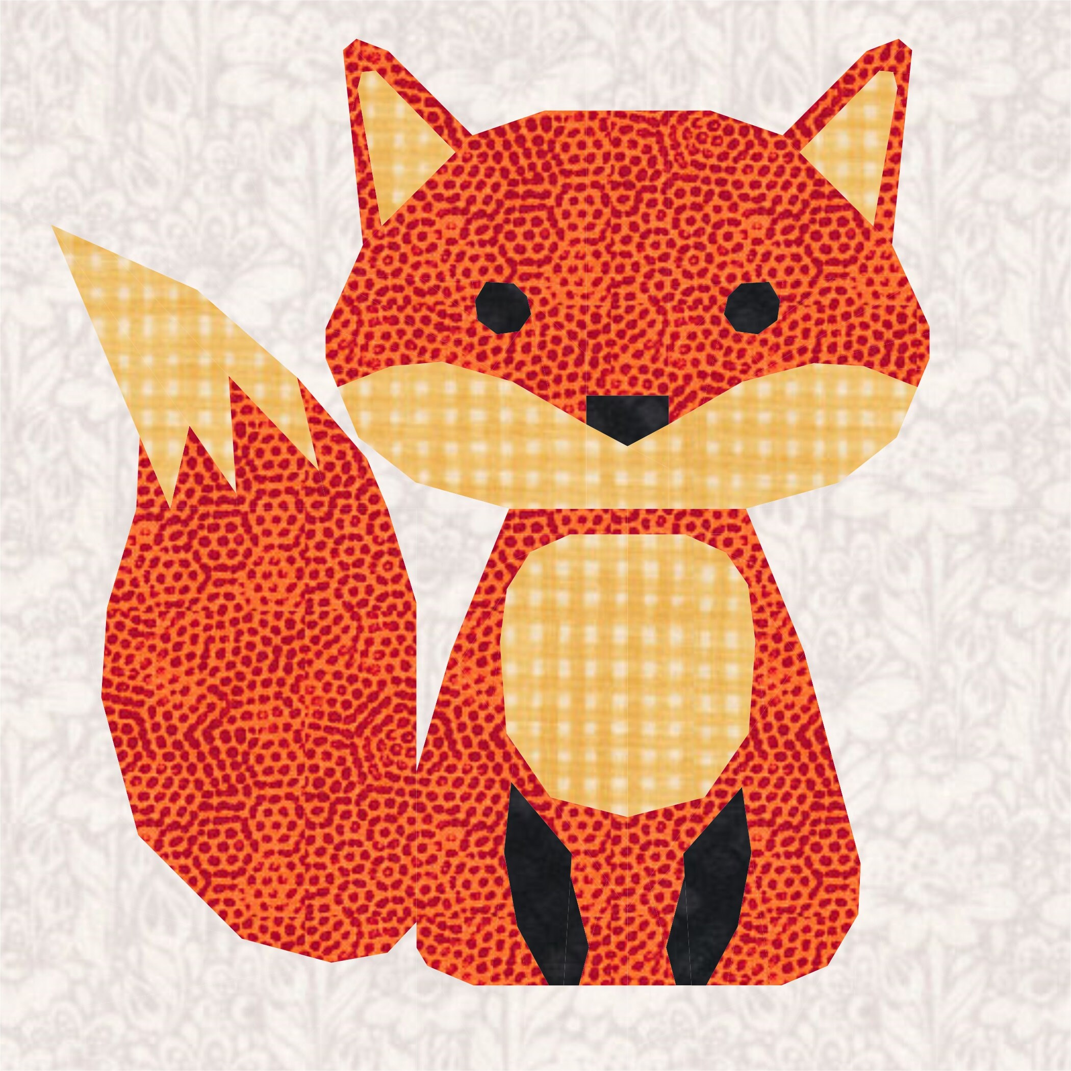 Foxy Fox, Foundation Paper Piecing Pattern (FPP), Quilt Block, PDF ...