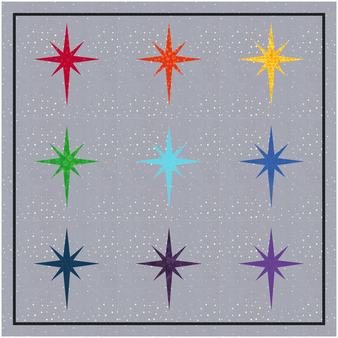 North Star Foundation Paper Piecing Pattern FPP Quilt - Etsy