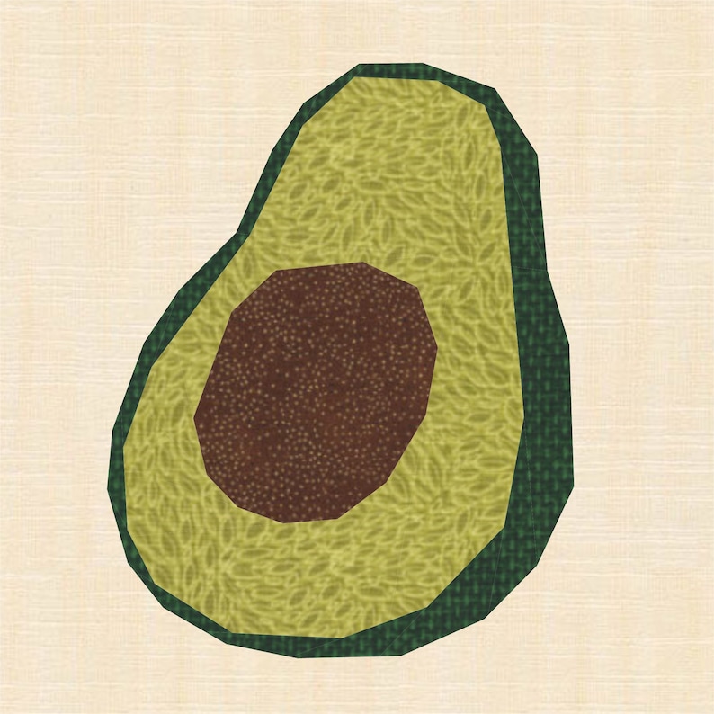 Avocado Foundation Paper Piecing Pattern FPP Quilt Block - Etsy