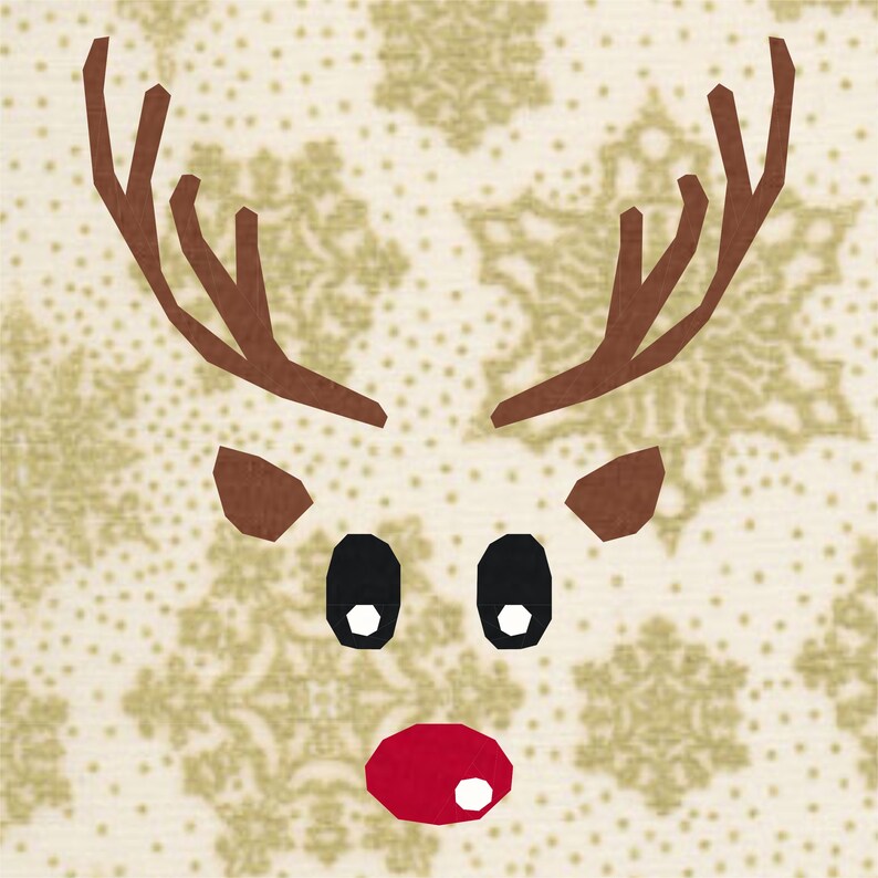 Red Nosed Reindeer Foundation Paper Piecing Pattern FPP | Etsy