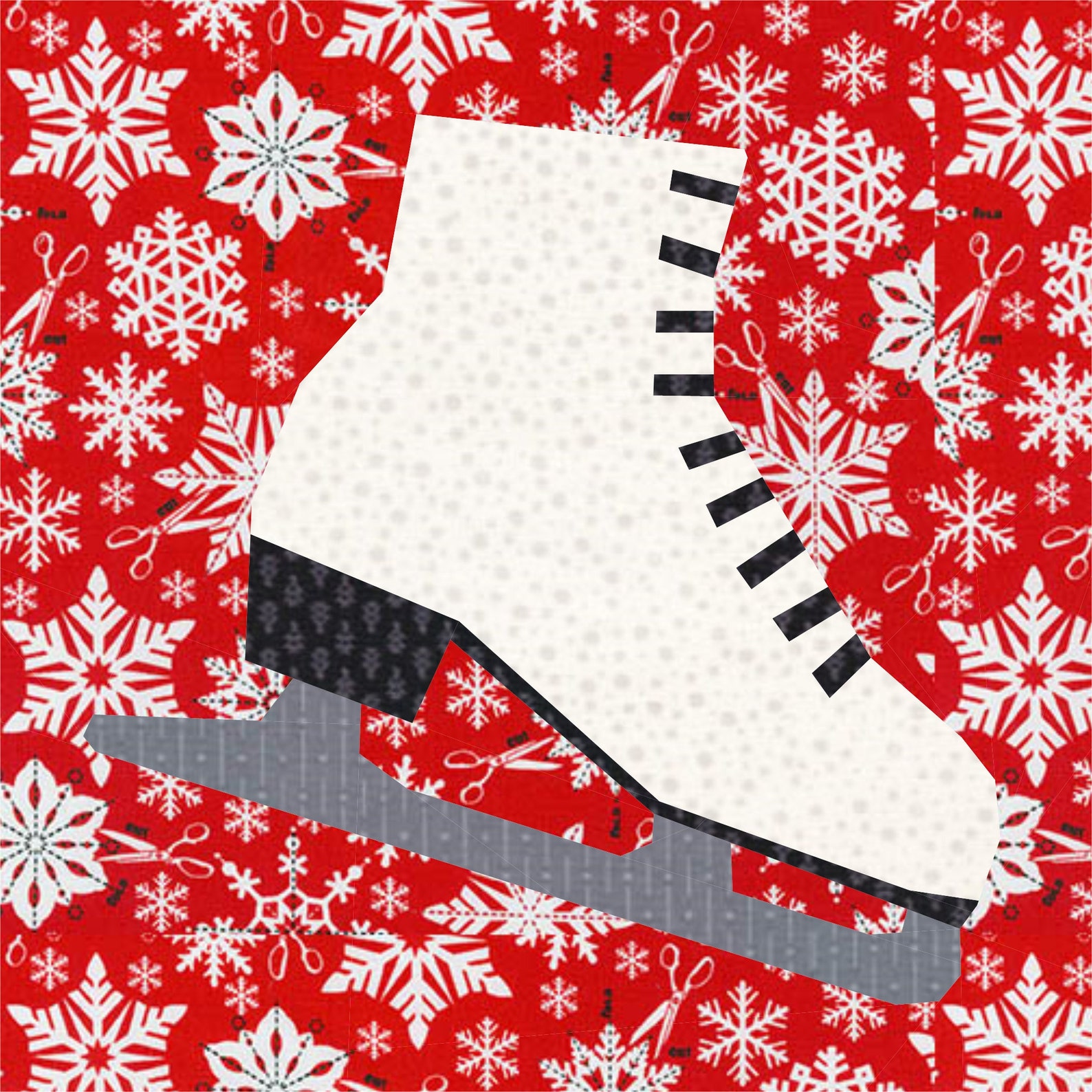 Dancing on Ice, Ice Skate, Foundation Paper Piecing Pattern (FPP ...