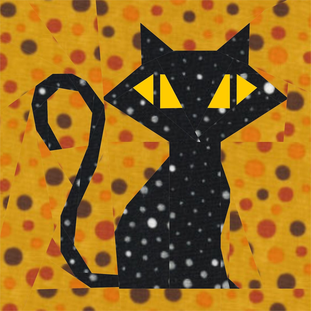 Witches Black Cat, Halloween, Foundation Paper Piecing Pattern (FPP ...