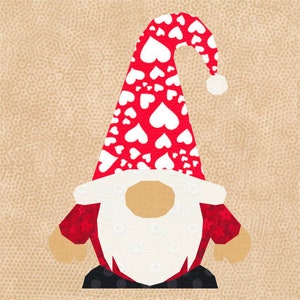 Gnome for the Holidays, Foundation Paper Piecing Pattern (FPP), Quilt ...