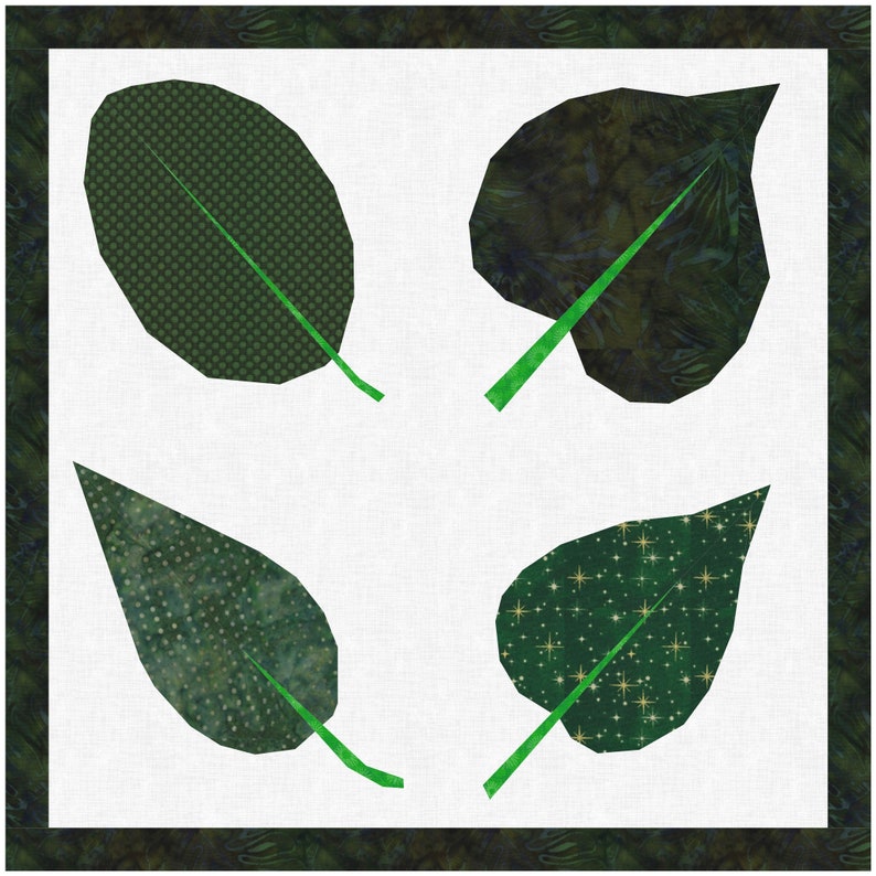 Leaf Collection, Foundation Paper Piecing Pattern (FPP), Quilt Block ...