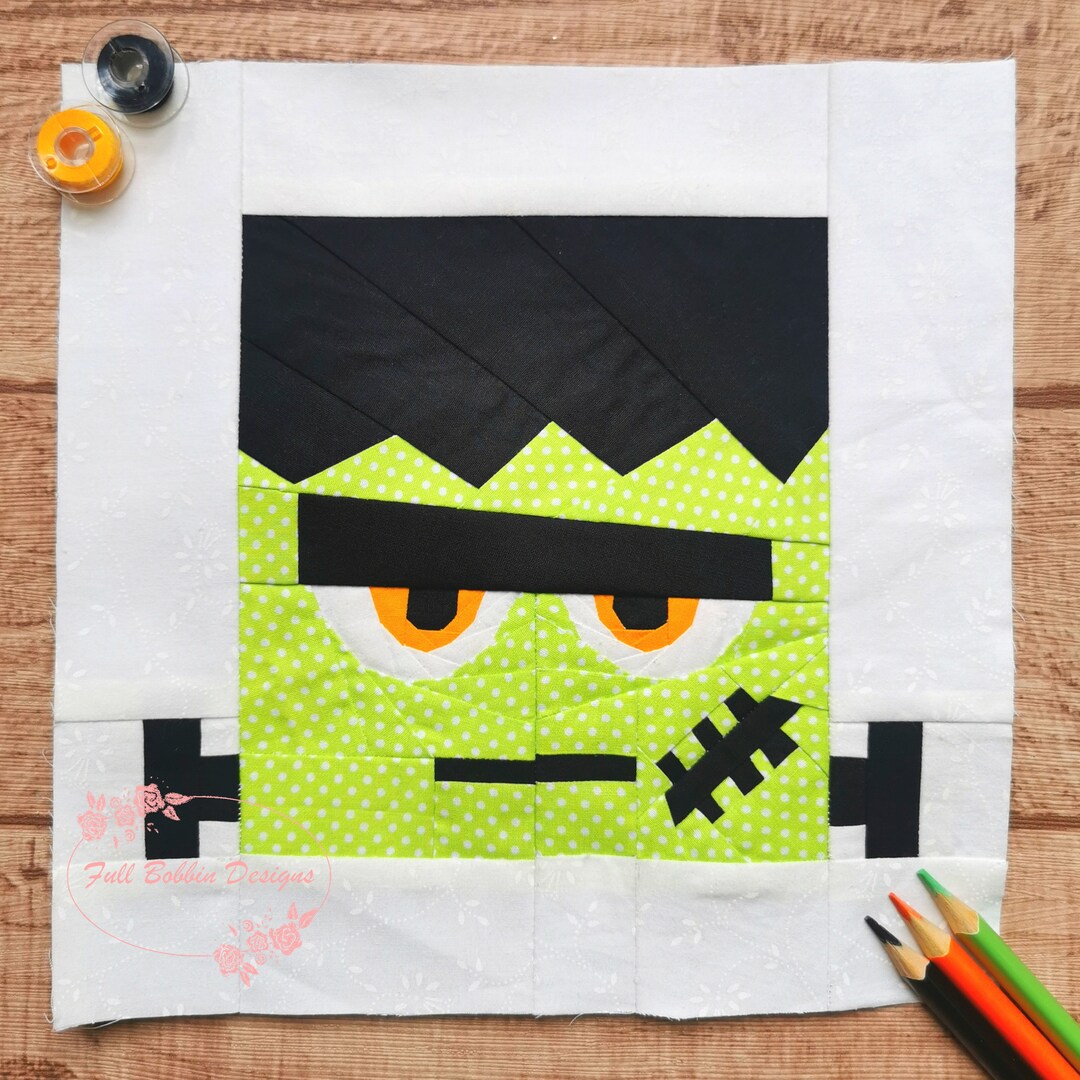 Frankie, Frankenstein, Halloween, Foundation Paper Piecing Pattern (FPP ...