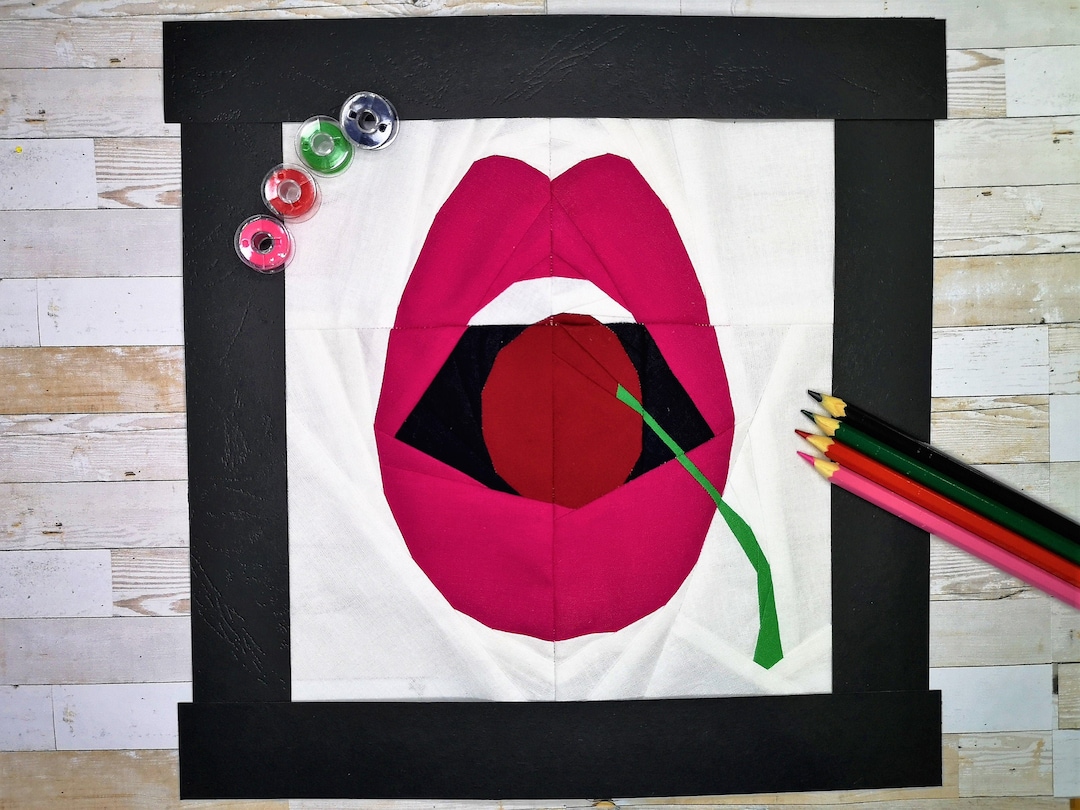 Cherry Lips Foundation Paper Piecing Pattern (FPP), Quilt Block, PDF ...