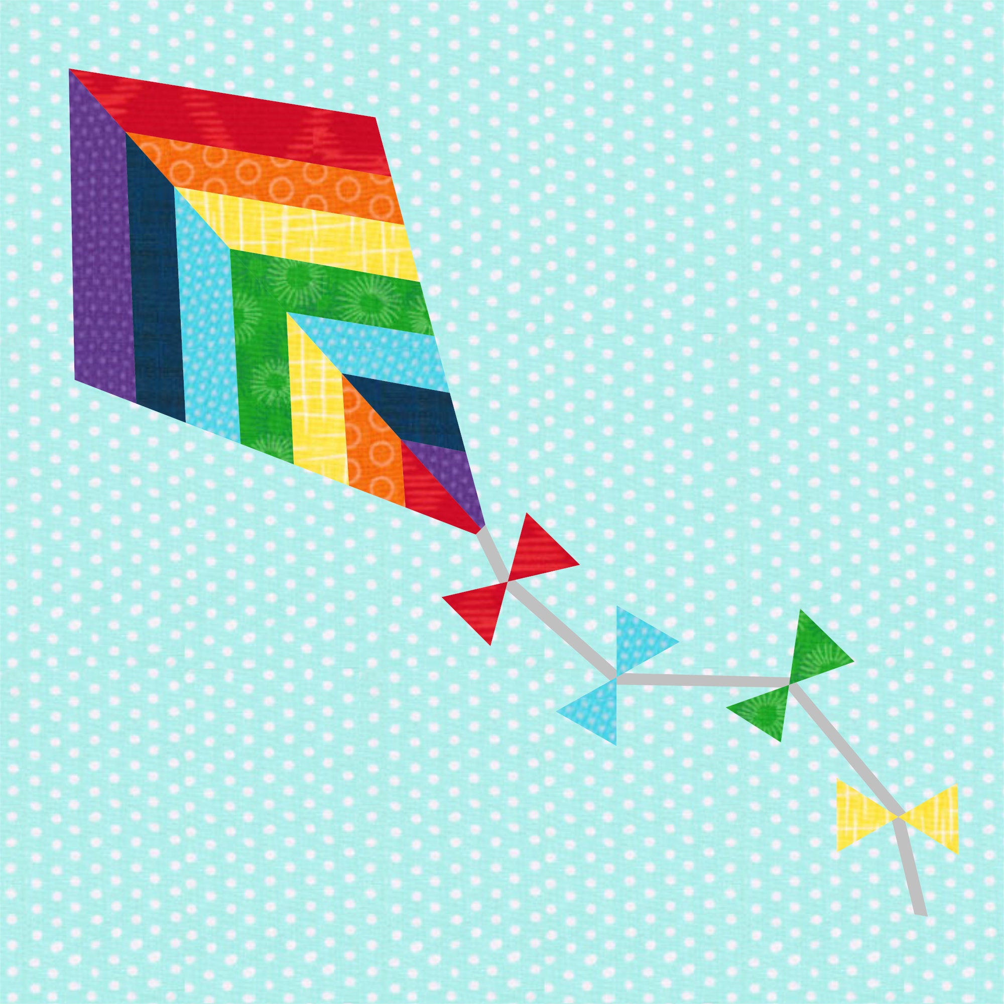 Let's Go Fly a Kite Foundation Paper Piecing Pattern - Etsy UK