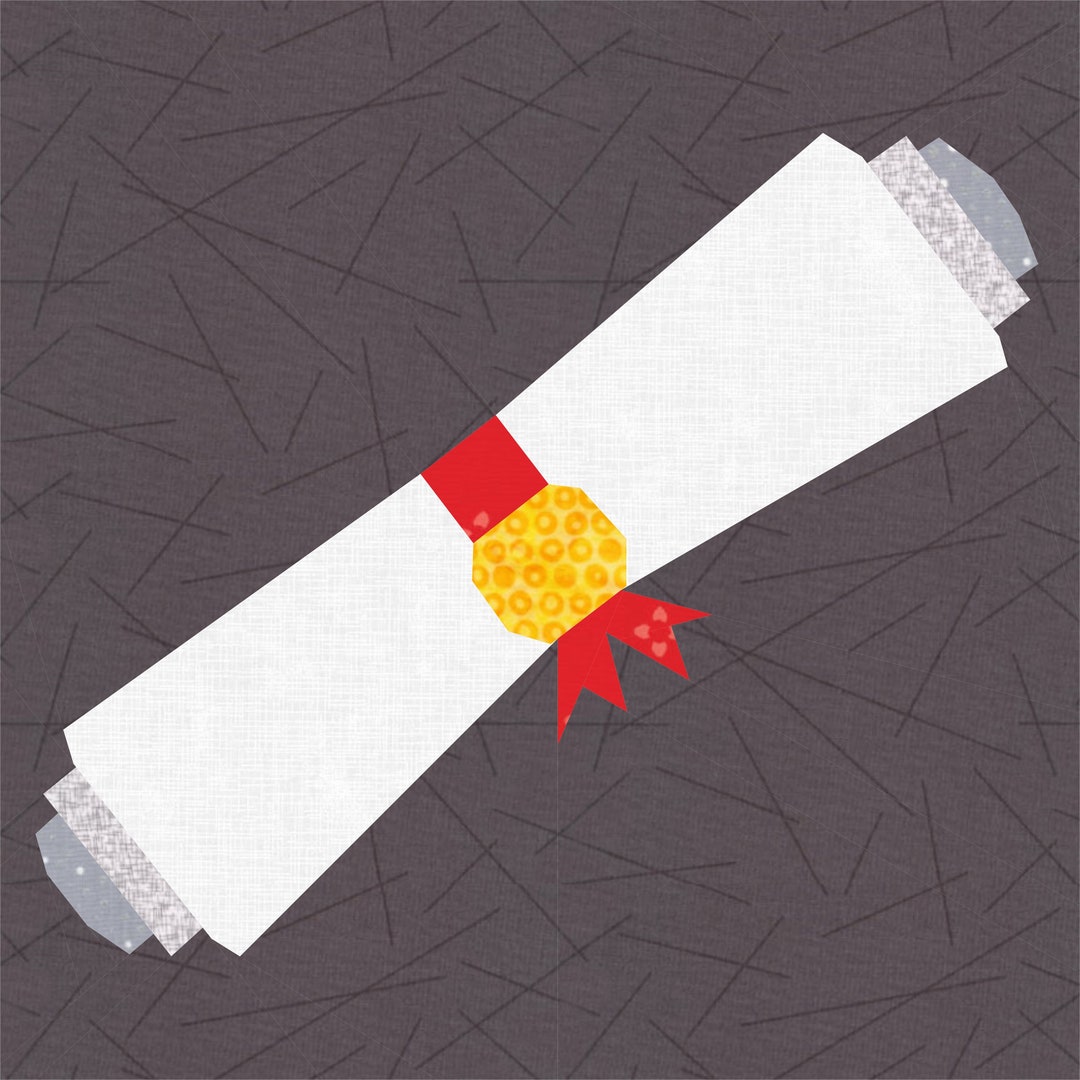 Graduation Scroll, Foundation Paper Piecing Pattern (FPP), Quilt Block ...