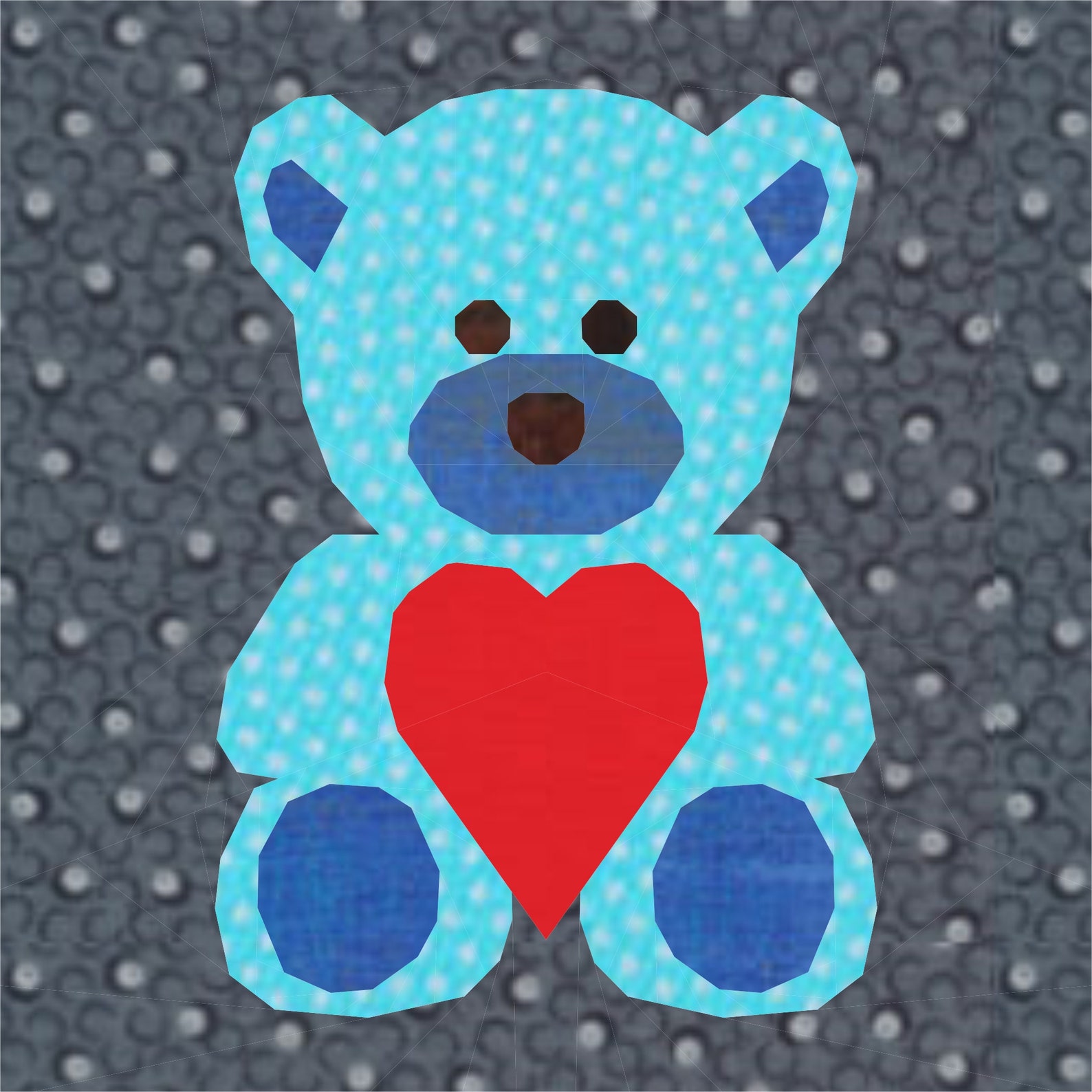 Teddy Bear Love Foundation Paper Piecing Pattern FPP Quilt - Etsy
