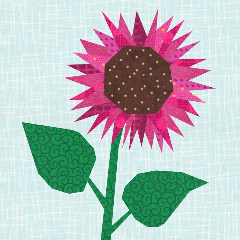 Sunflower, Foundation Paper Piecing Pattern (FPP), Quilt Block, PDF ...