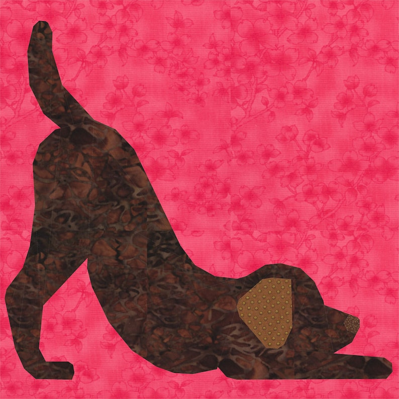 Downward Dog, Yoga Pose, Foundation Paper Piecing Pattern (FPP), Quilt ...