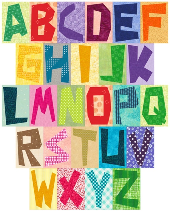 Funky Uppercase Alphabet Foundation Paper Piecing Pattern | Etsy