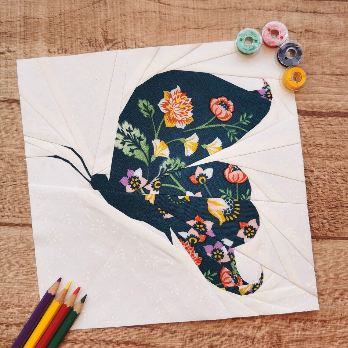 Butterfly, Foundation Paper Piecing Pattern (FPP), Quilt Block, PDF ...