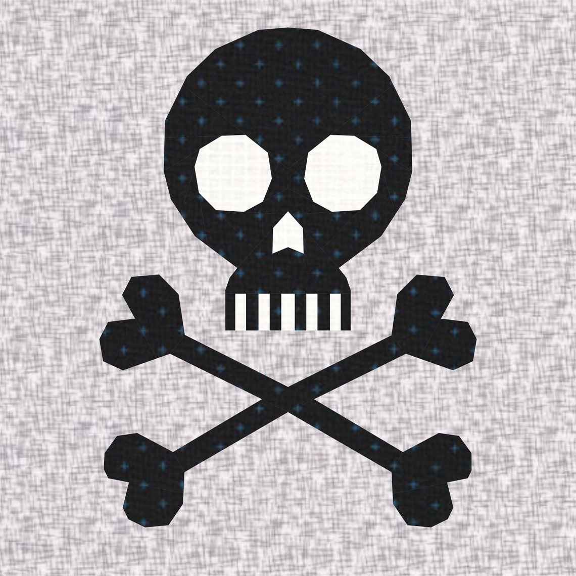 Skull and Crossbones, Foundation Paper Piecing Pattern (FPP), Quilt ...