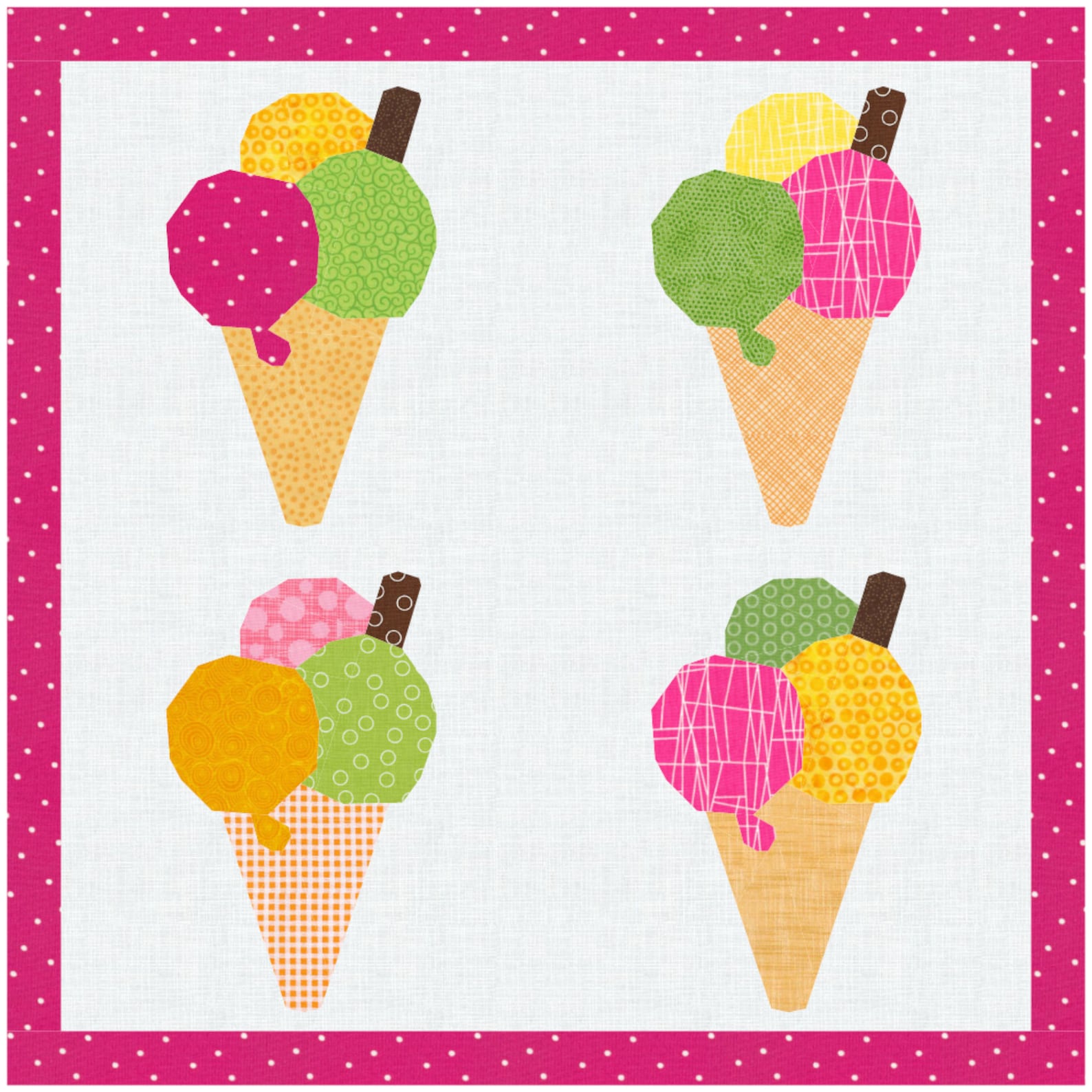 Triple Scoop Ice Cream Foundation Paper Piecing Pattern - Etsy