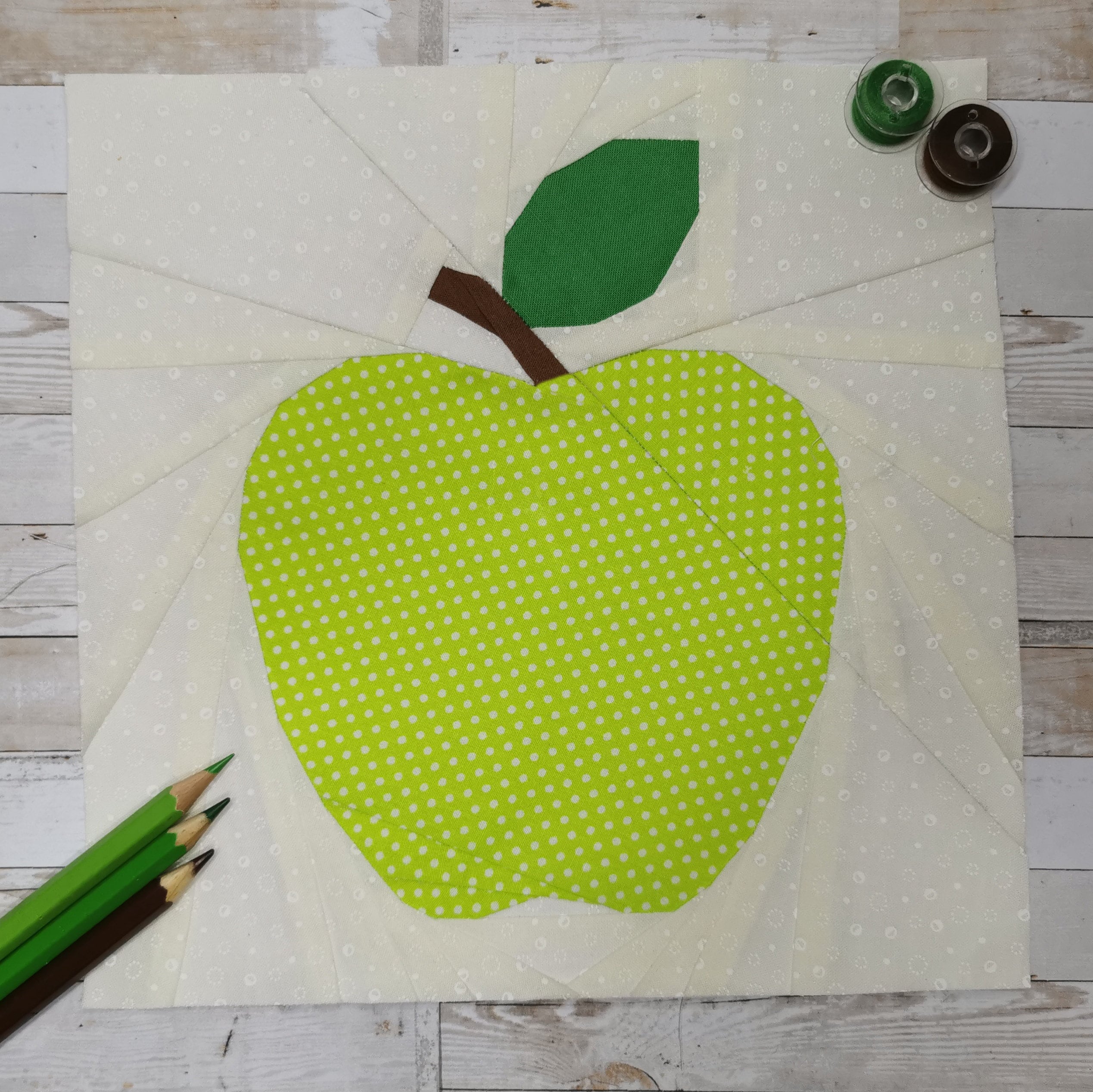 Apple a Day, Foundation Paper Piecing Pattern (FPP), Quilt Block, PDF ...