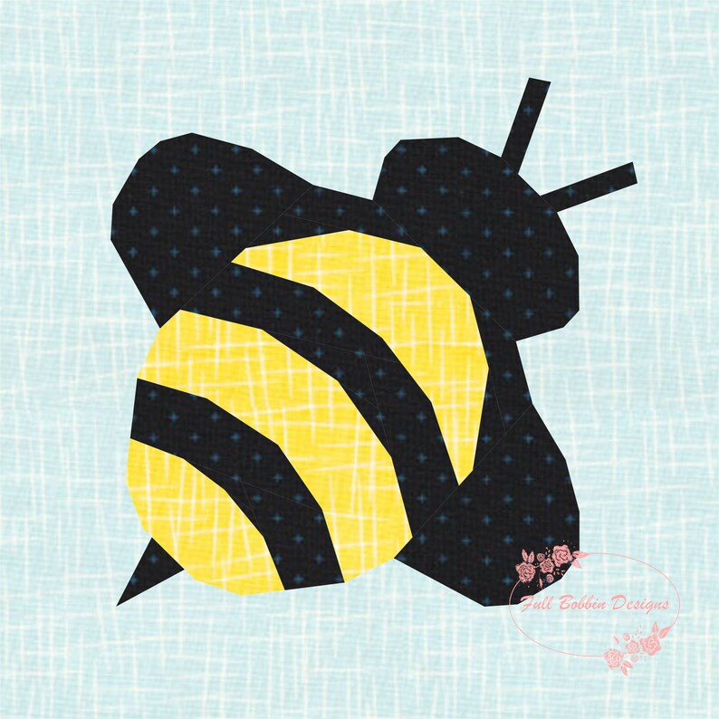 Bumble Bee, Foundation Paper Piecing Pattern (FPP Pattern), Quilt Block ...