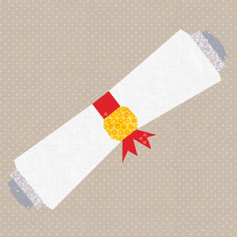 Graduation Scroll, Foundation Paper Piecing Pattern (FPP), Quilt Block ...