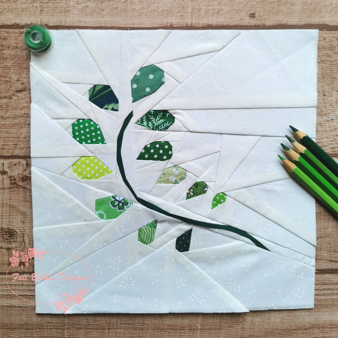 Fern Leaf Foundation Paper Piecing Pattern (FPP), Quilt Block, PDF ...