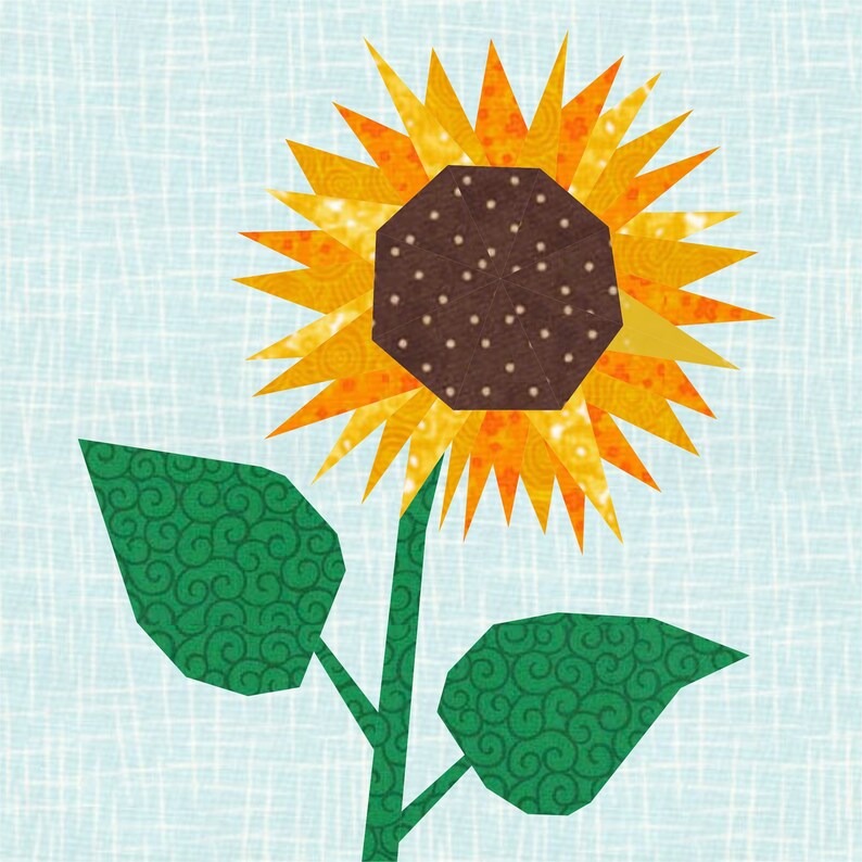 Sunflower, Foundation Paper Piecing Pattern (FPP), Quilt Block, PDF ...
