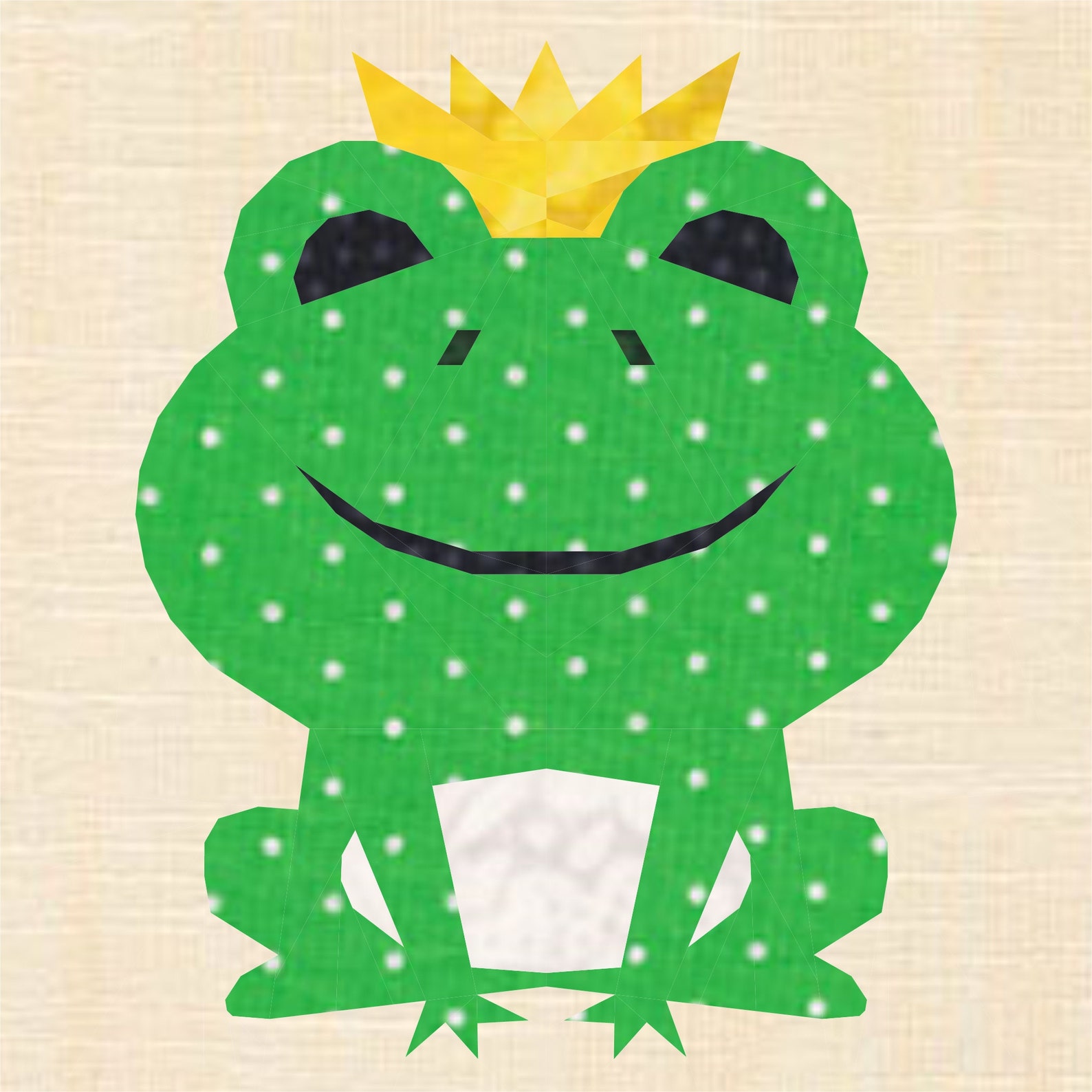 Frog Prince, Foundation Paper Piecing Pattern (FPP), Quilt Block, PDF ...
