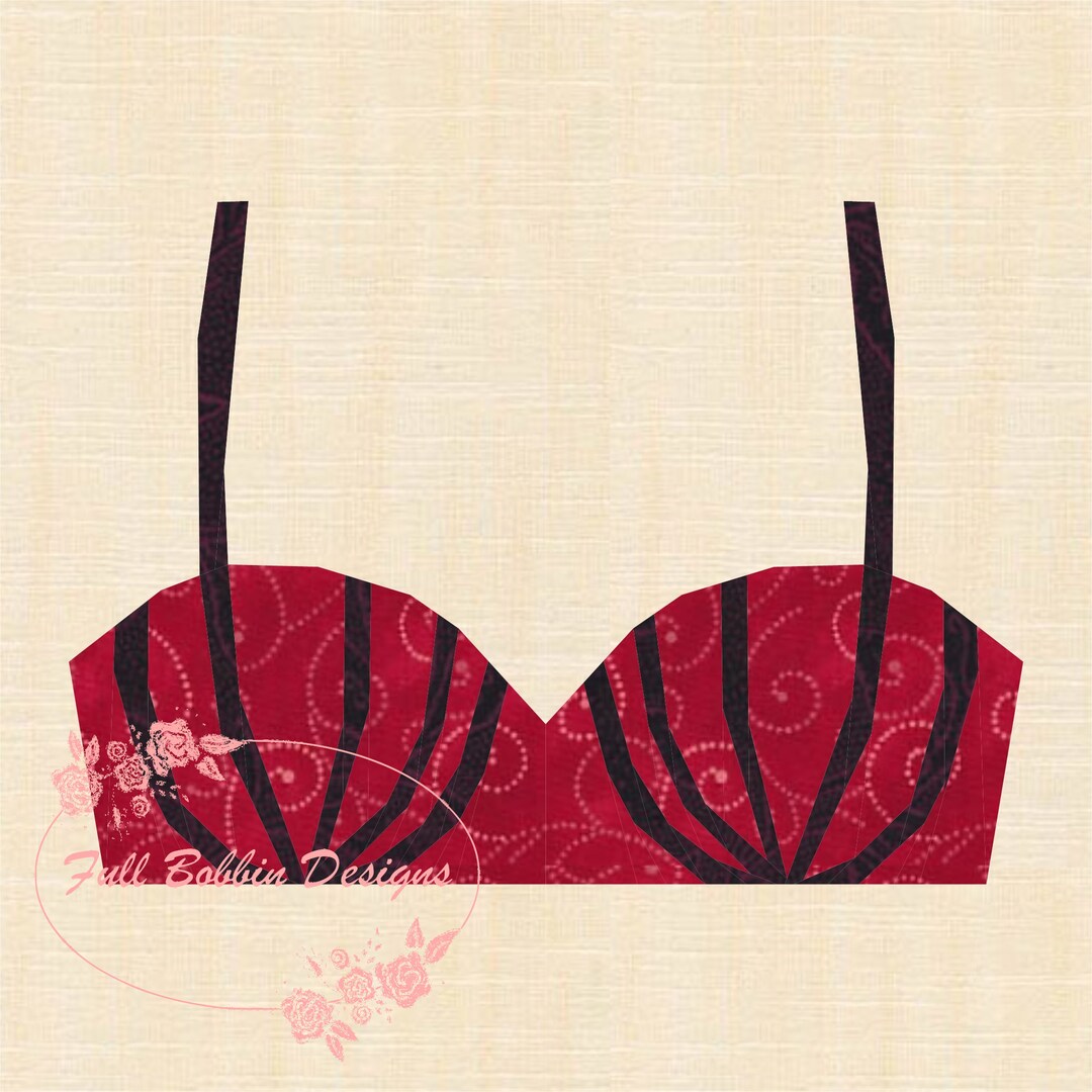 Balcony Bra Foundation Paper Piecing Pattern (FPP), Quilt Block, PDF ...
