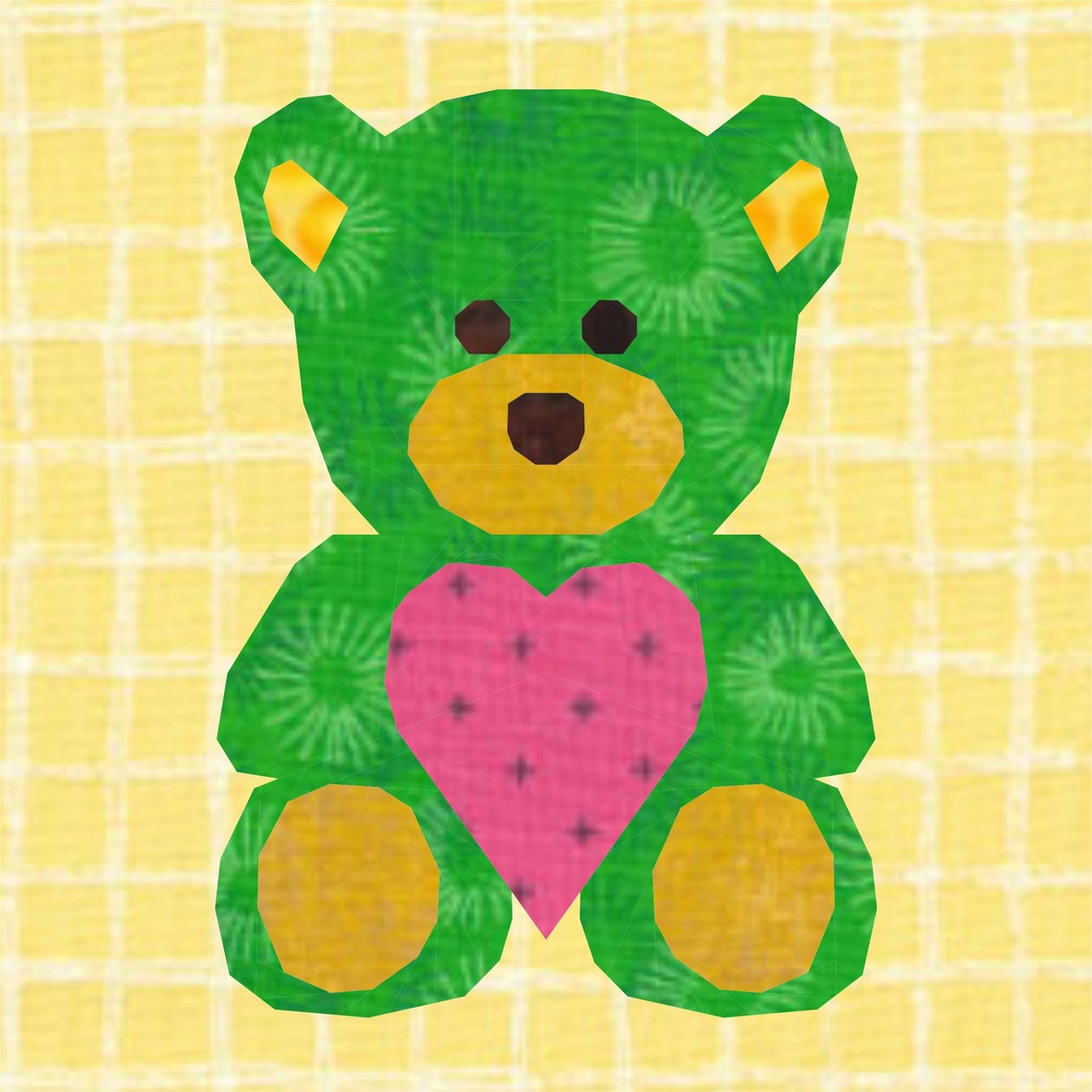 Teddy Bear Love Foundation Paper Piecing Pattern FPP Quilt - Etsy