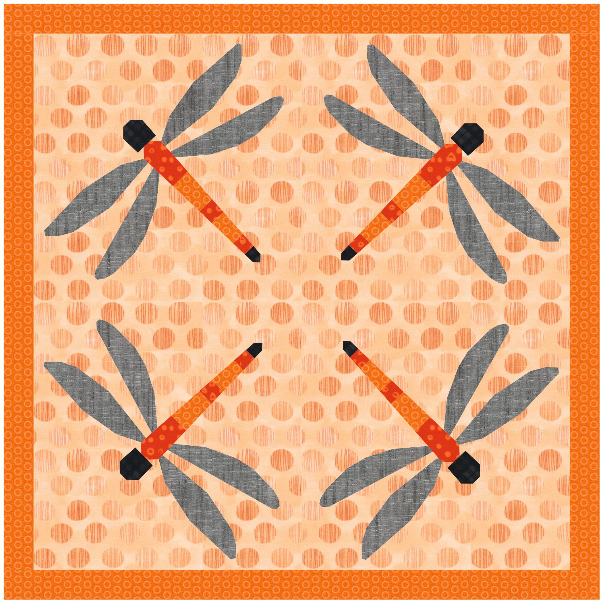 Dragonfly, Foundation Paper Piecing Pattern (FPP), Quilt Block, PDF ...