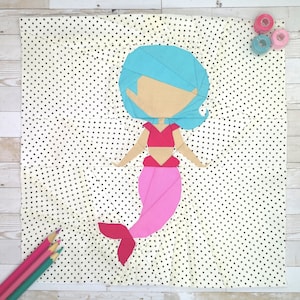 Mermaid Foundation Paper Piecing Pattern (FPP), Quilt Block, PDF ...