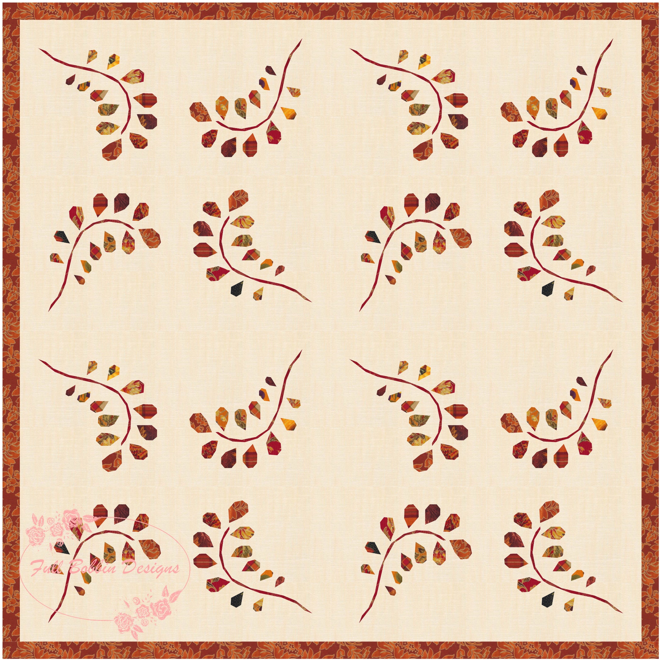 Fern Leaf Foundation Paper Piecing Pattern FPP Quilt Block | Etsy