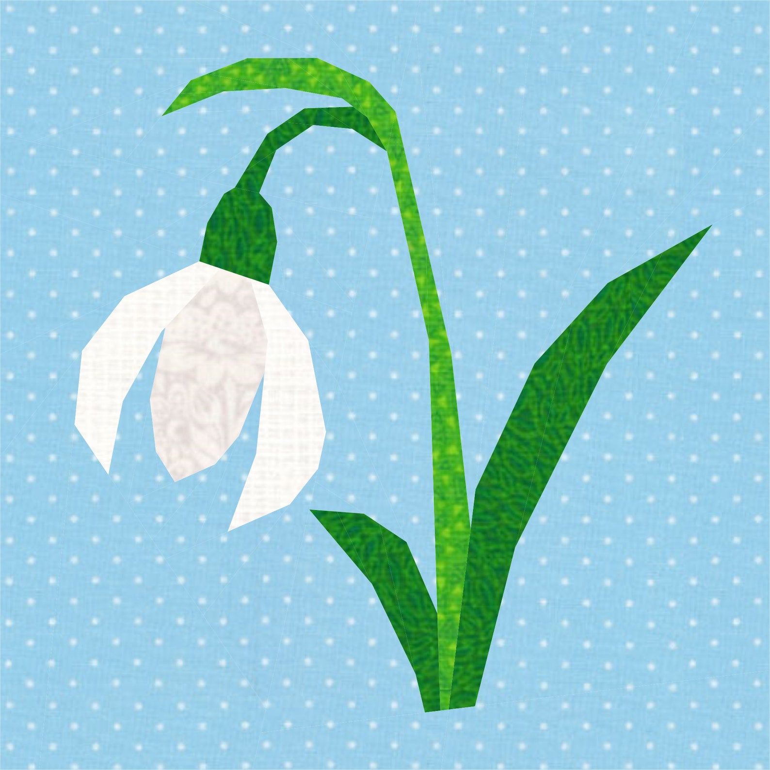 Snowdrop Flower Foundation Paper Piecing Pattern (FPP), Quilt Block ...