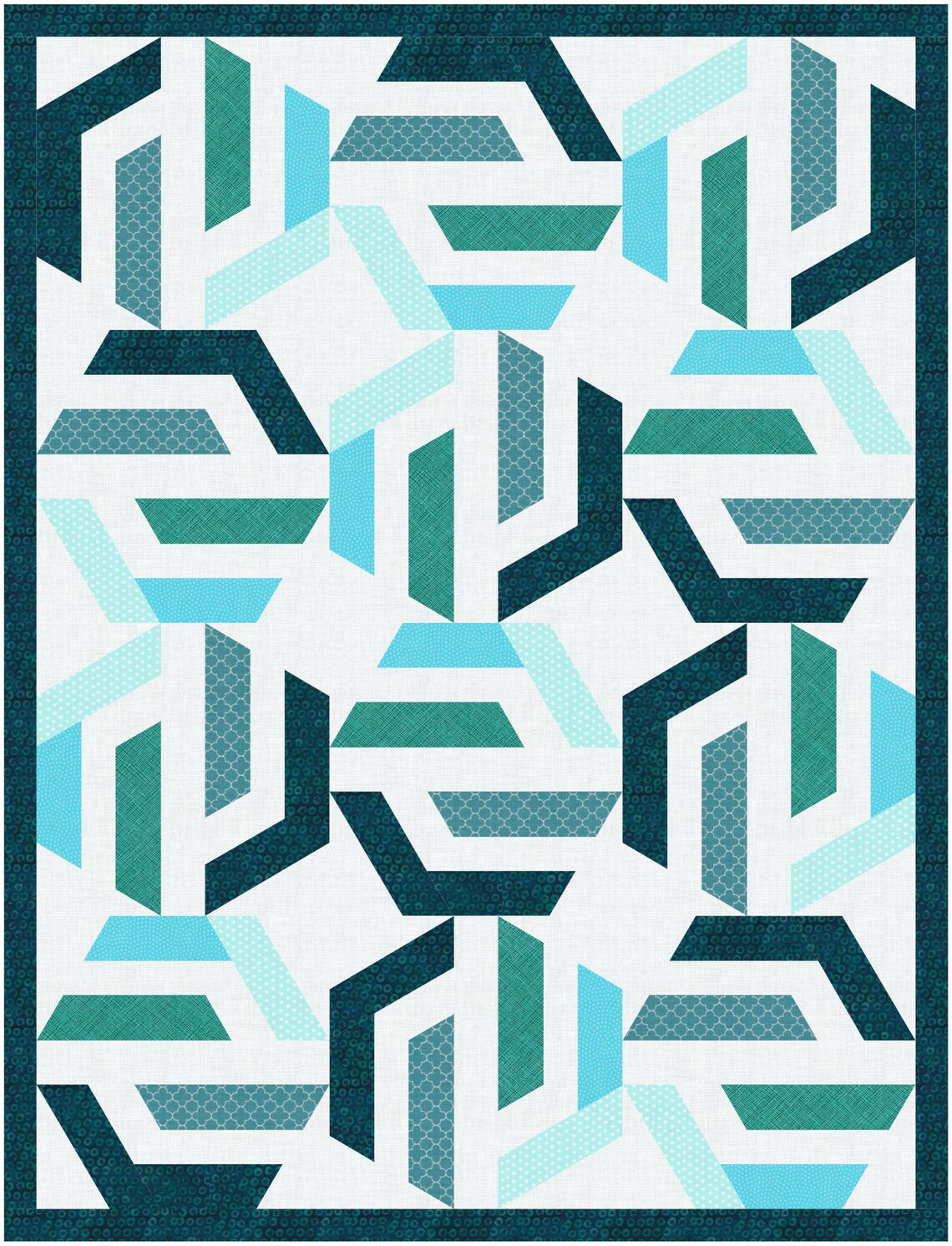 Hex Maze, Hexagon, Foundation Paper Piecing Pattern (FPP), Quilt Block ...