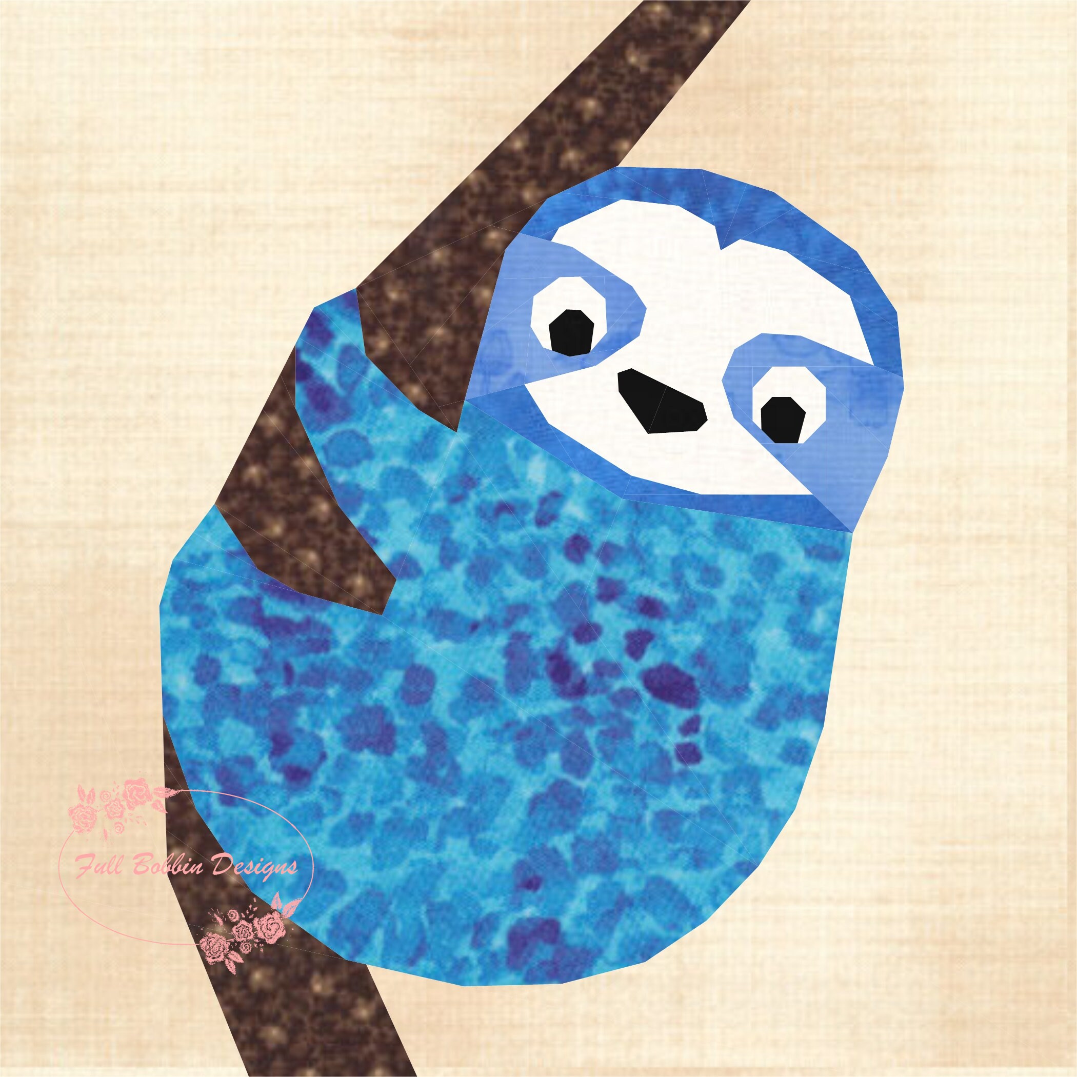 Sloth, Foundation Paper Piecing Pattern (FPP Pattern), Quilt Block, PDF ...