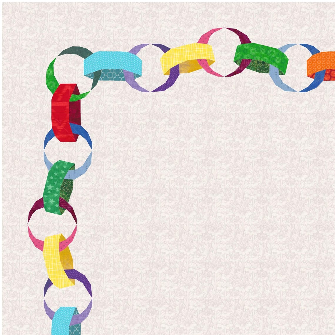 Paper Chain Quilt Block, FPP Pattern, Celebration Quilt (PDF Pattern ...
