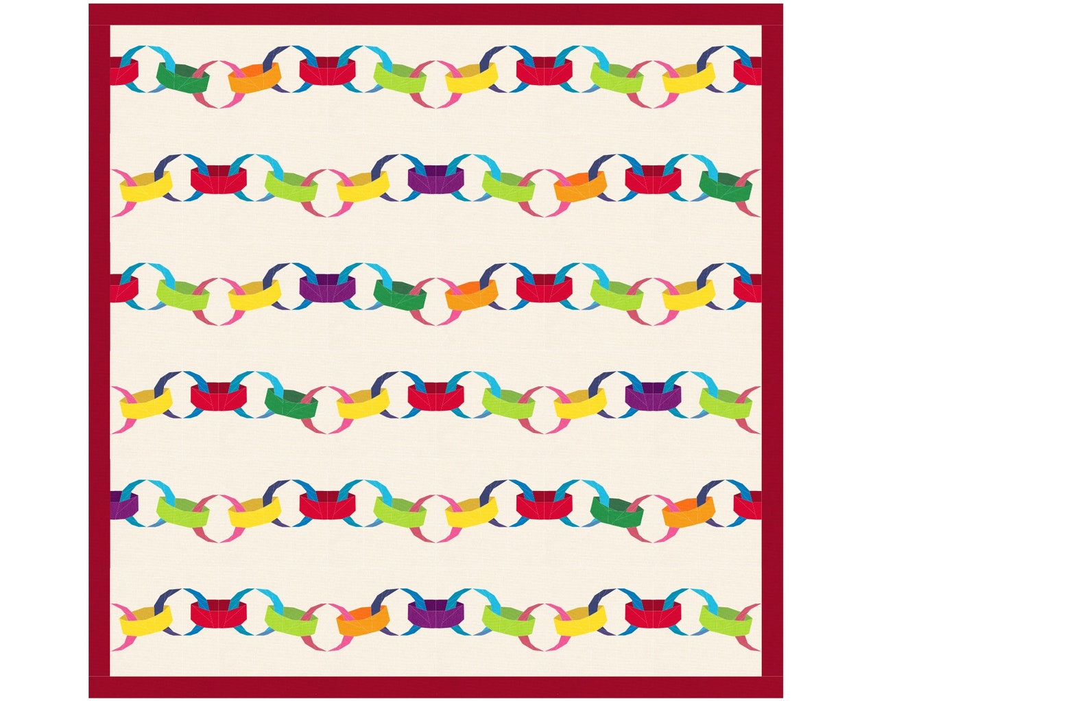 Paper Chain Quilt Block, FPP Pattern, Celebration Quilt (PDF Pattern ...