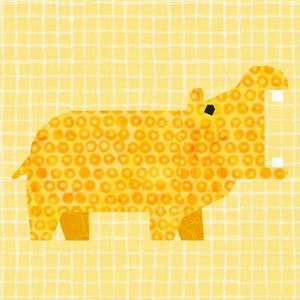 Hippo, Foundation Paper Piecing Pattern (FPP), Quilt Block, PDF Pattern ...