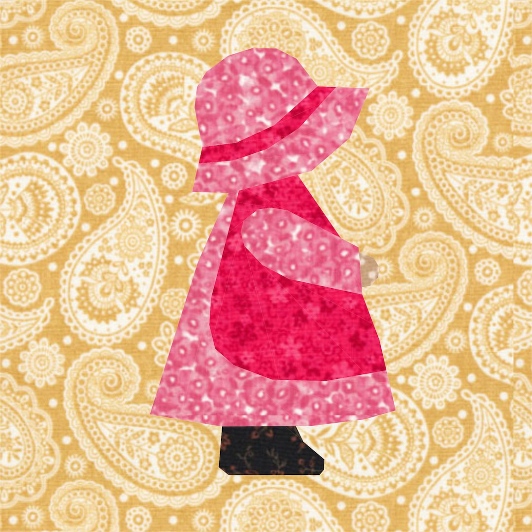 Sue Bonnet Sue, Foundation Paper Piecing Pattern (FPP), Quilt Block ...