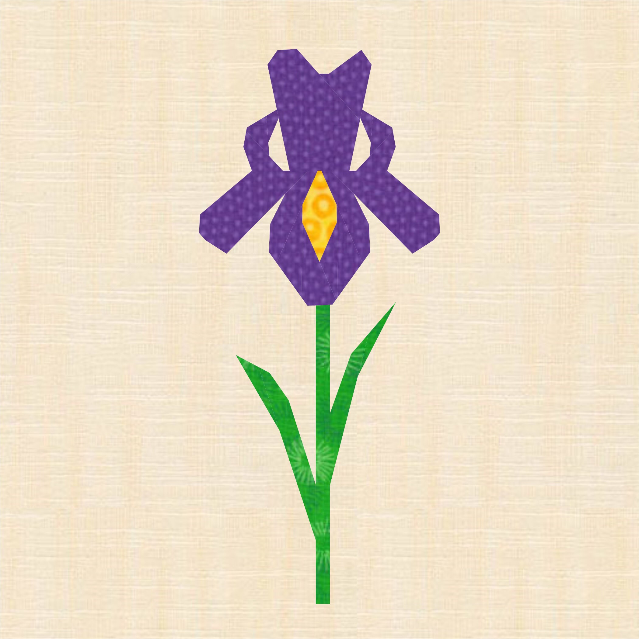 Iris, Flower Foundation Paper Piecing Pattern (FPP), Quilt Block, PDF ...