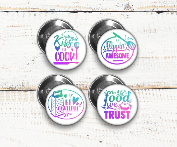 Cooking themed pins perfect for any food lover 2 pin sizes | Etsy