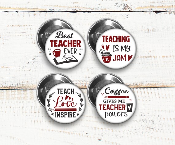 Teacher Pins Perfect for Party Favors or School Gifts. Set of | Etsy