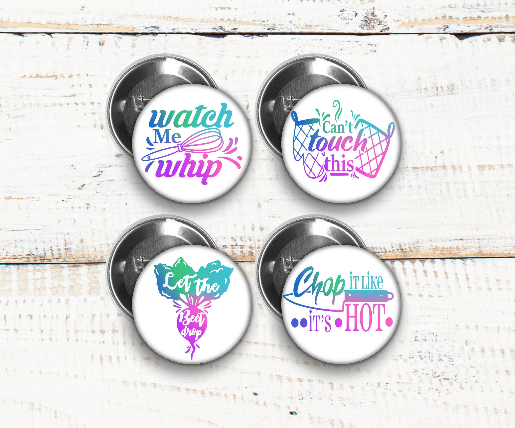 Cooking themed pins perfect for any food lover 2 pin sizes | Etsy