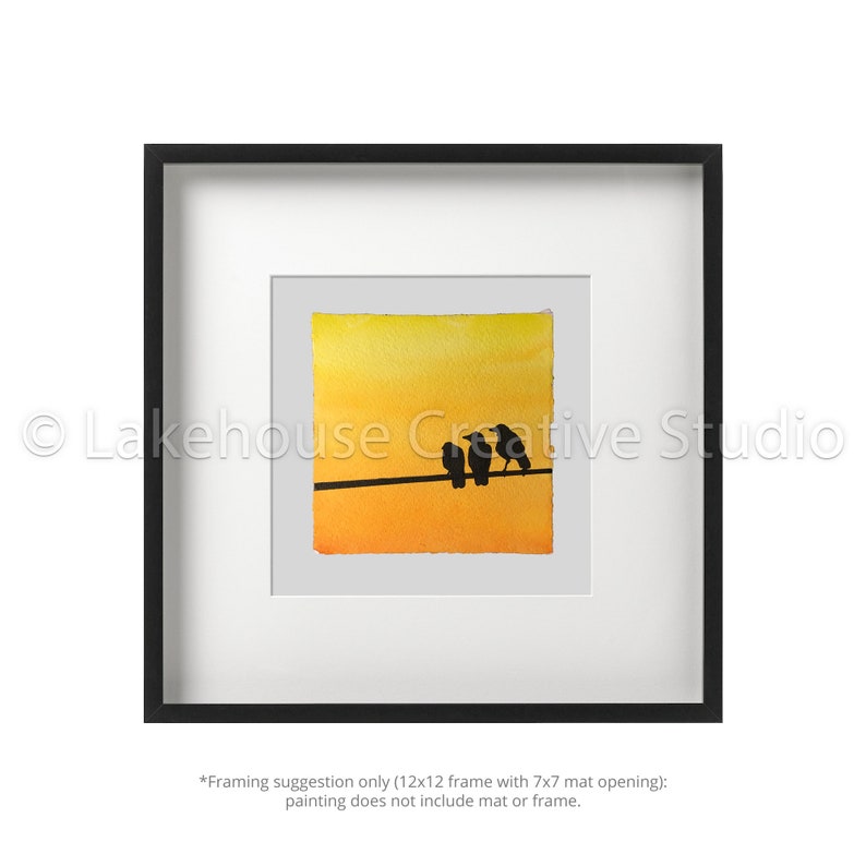 Thug Life Crows Tiny Watercolor Small Painting Unique - Etsy